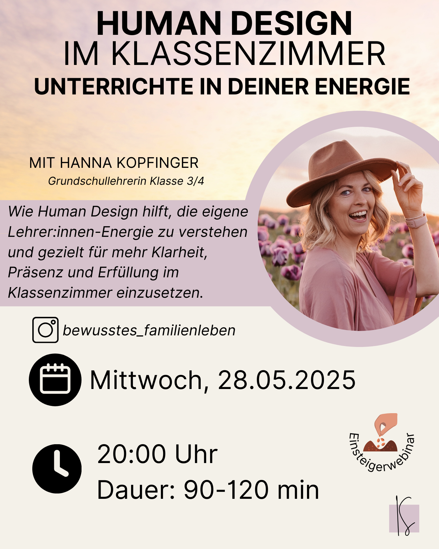 Mai 25 / Human Design im Klassenzimmer | Hanna Kopfinger – Kunstundstunde